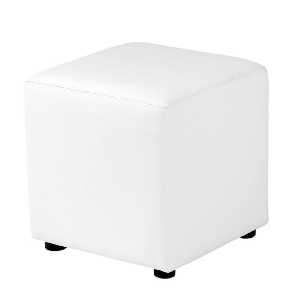 Pouf lounge blanc 40x40cm